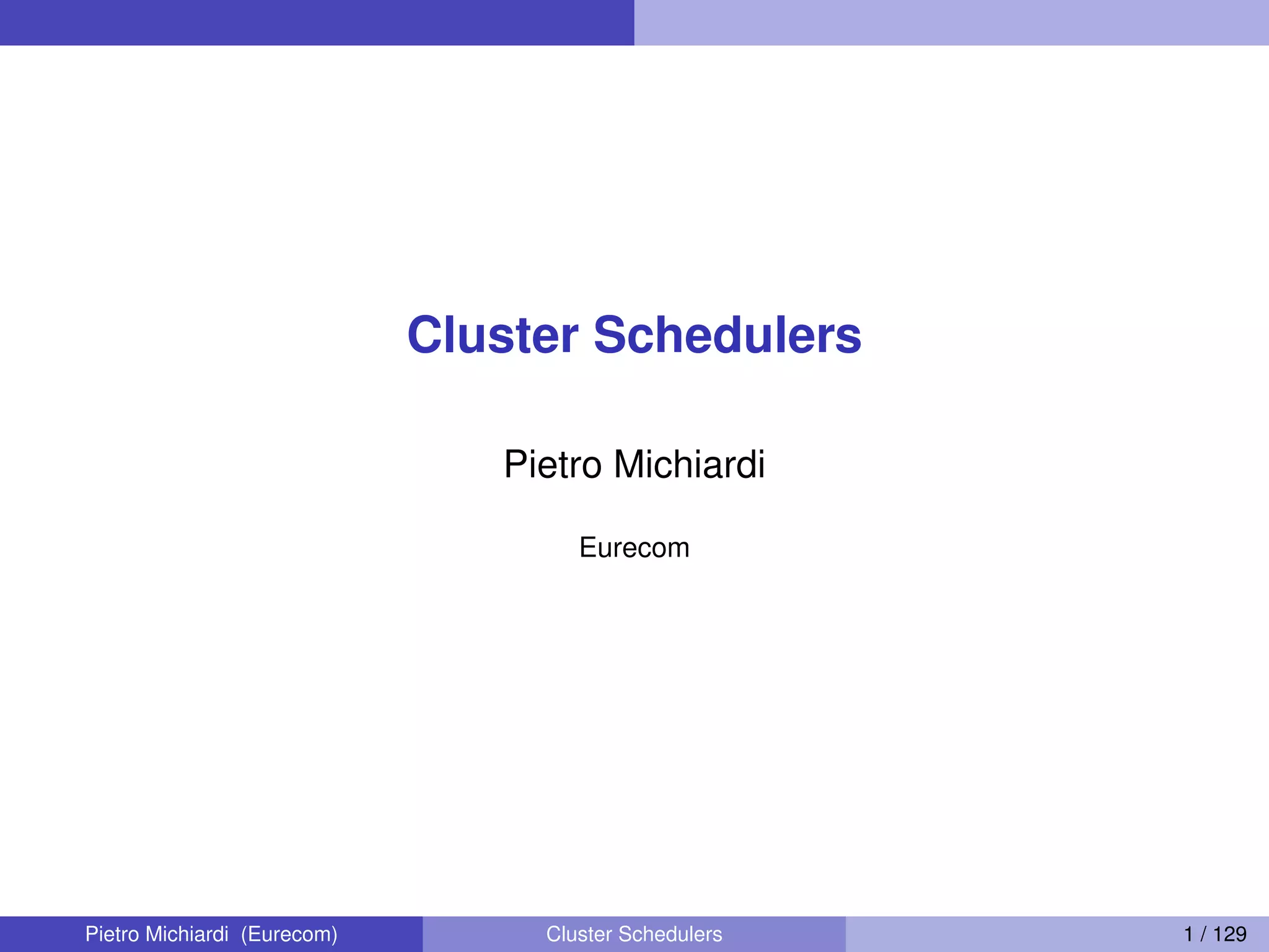 Cluster Schedulers | PPT