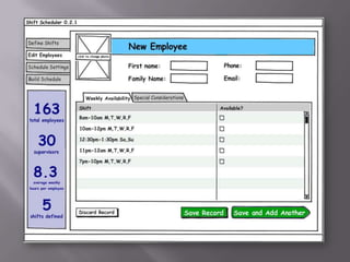 UI Project: Shift Scheduler | PPT