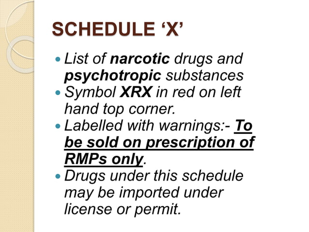 Schedules | PPTX | Pharmaceutical Drugs | Medical Health