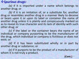 Schedules of Drugs & Cosmetics Act (1940), Rules(1945) | PPTX
