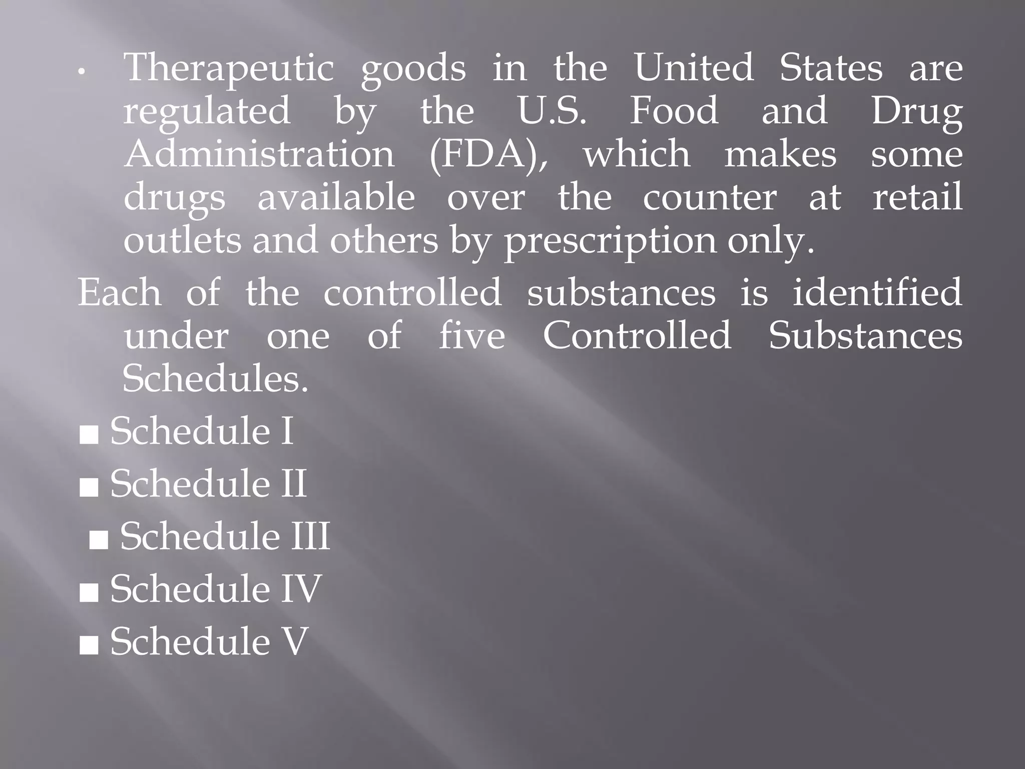 Schedules of drugs | PDF