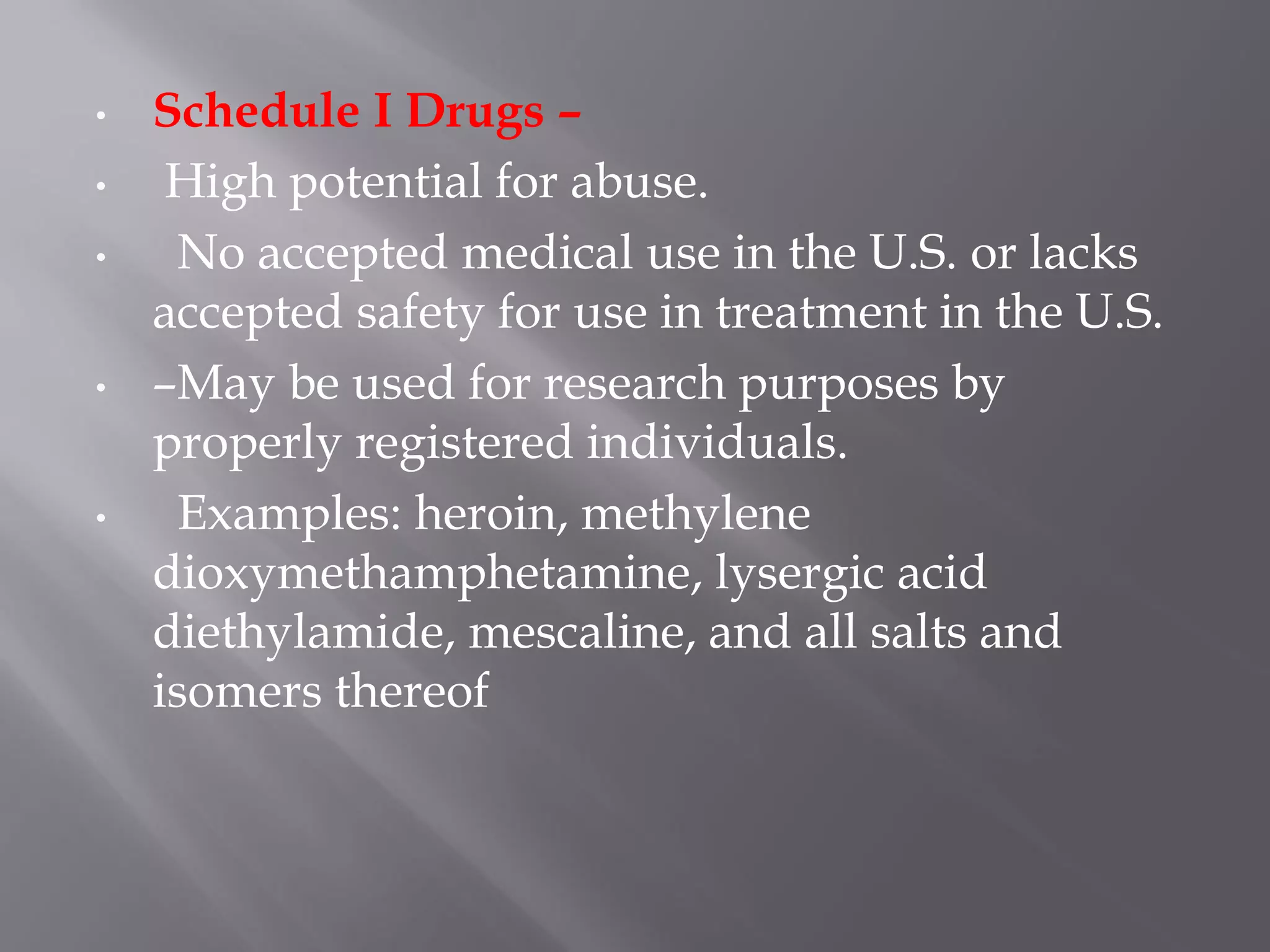 Schedules of drugs | PDF