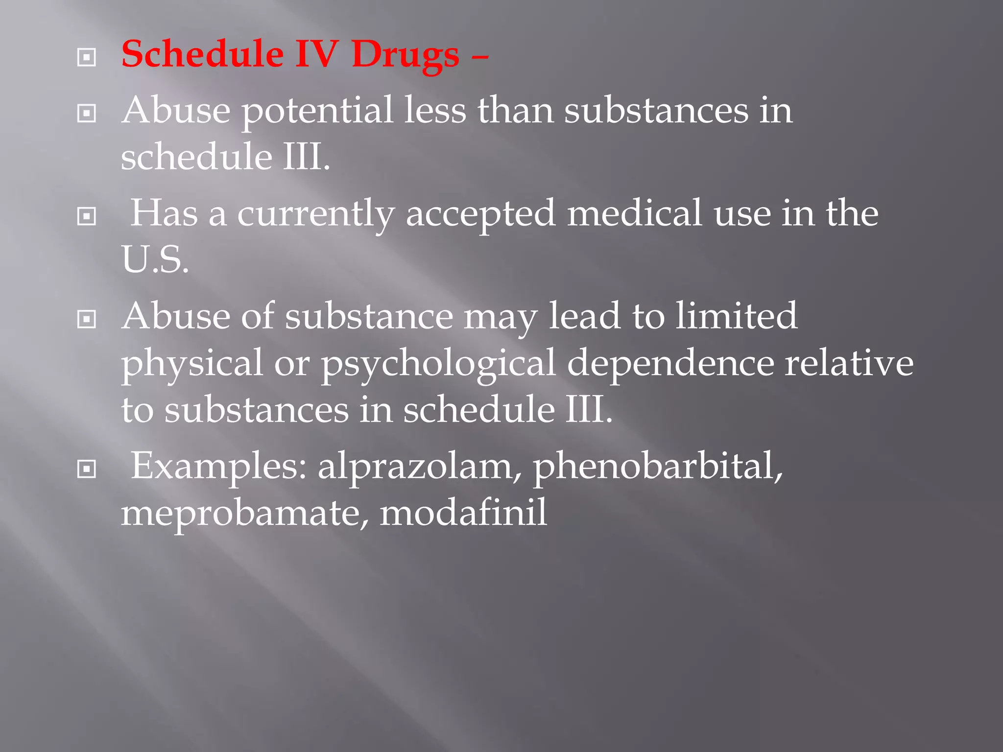 Schedules of drugs | PDF