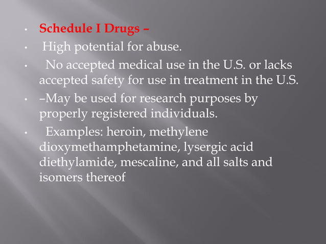 Schedules of drugs | PDF