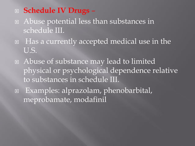 Schedules of drugs | PDF