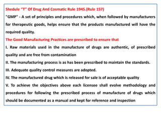 Schedule T Good Manufacturing Practice Indian systems of Medicine | PDF