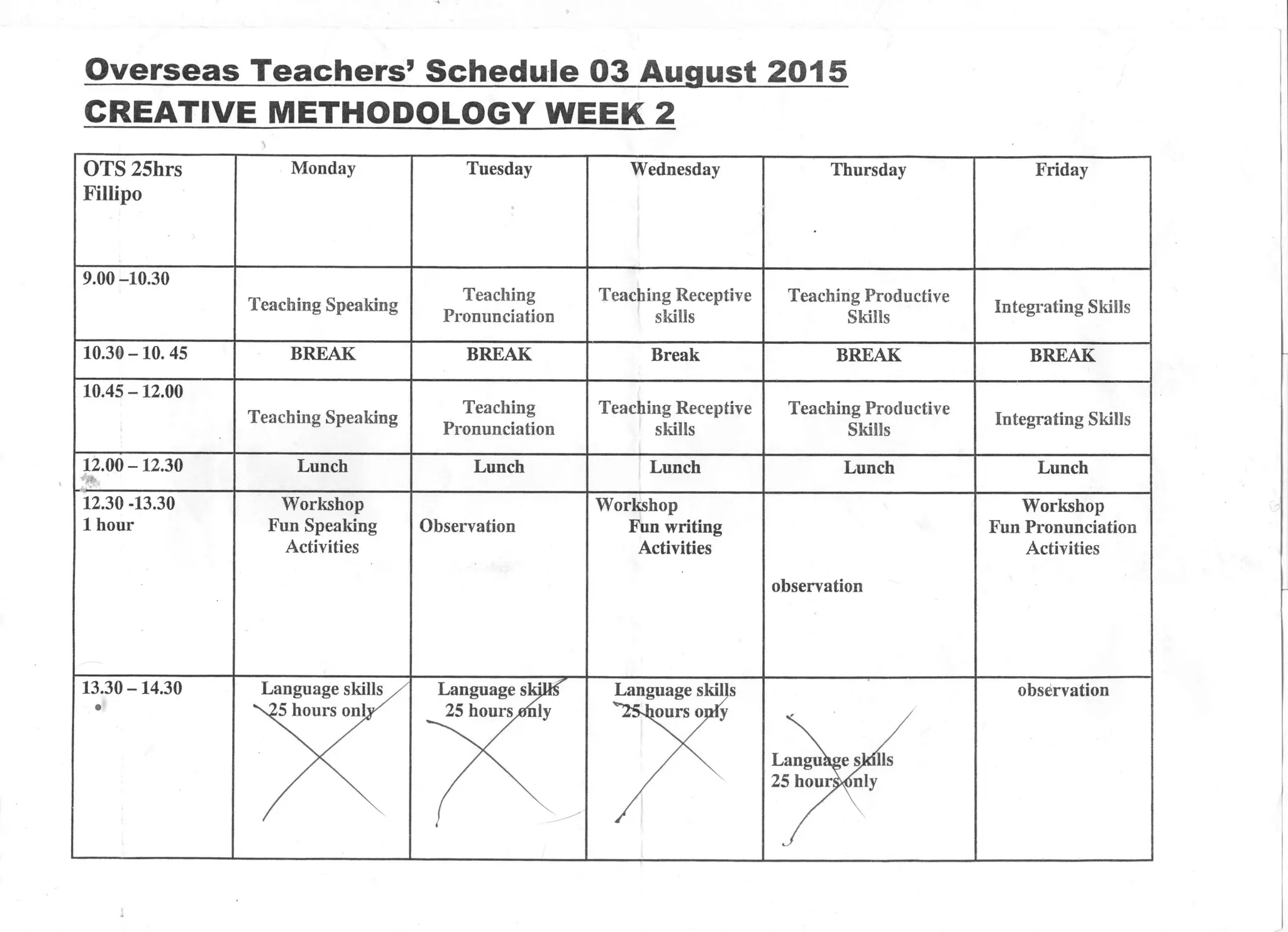Oxford House College, Creative Methodology, Schedule week 1 and 2 | PDF | Educational Assessment ...
