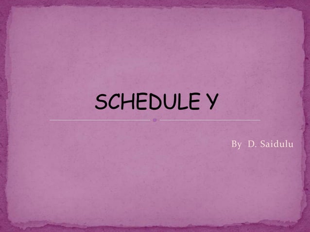 Schedule y | PPTX