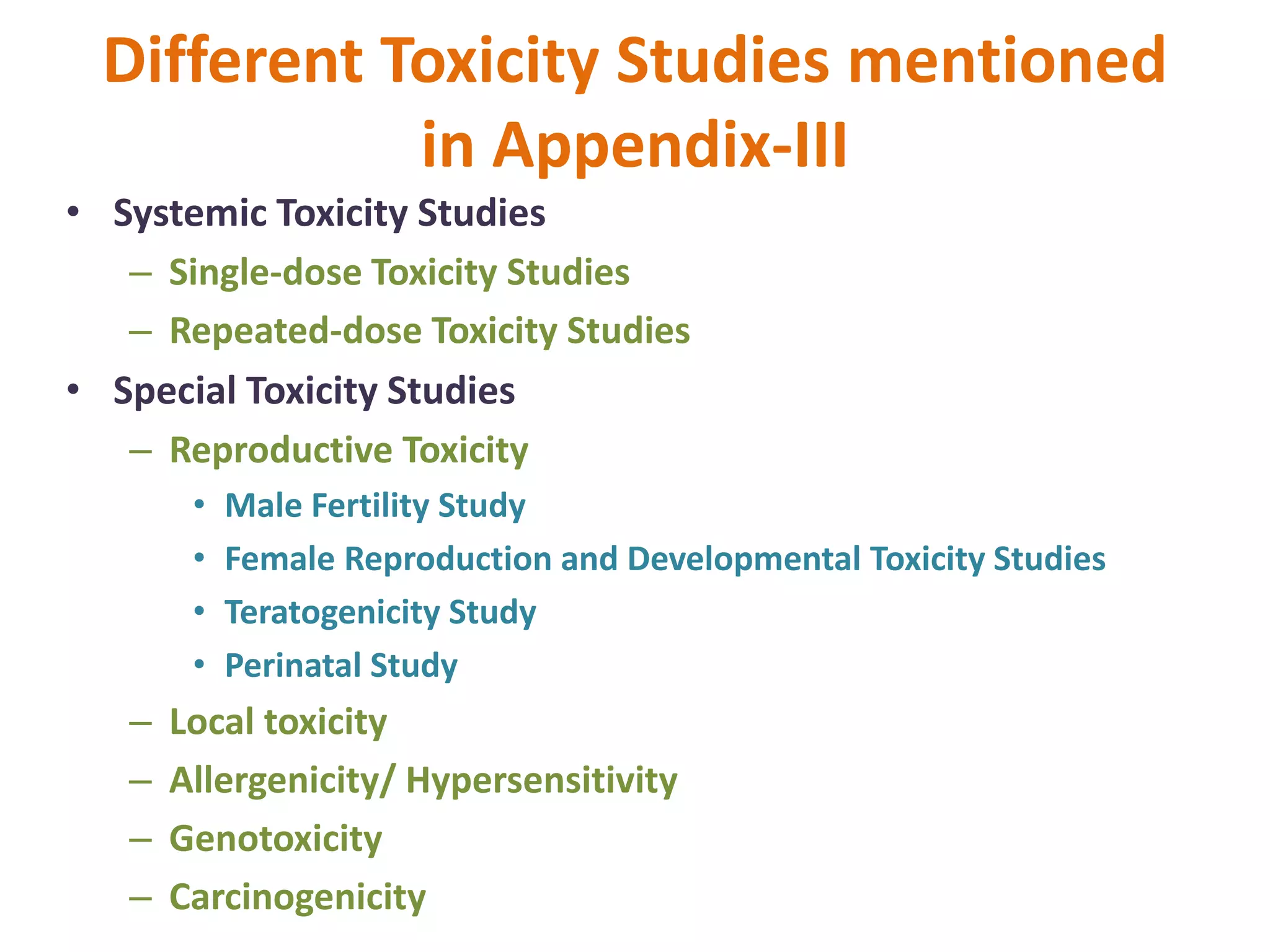 Schedule y for toxicity studies | PPTX