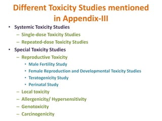 Schedule y for toxicity studies | PPTX