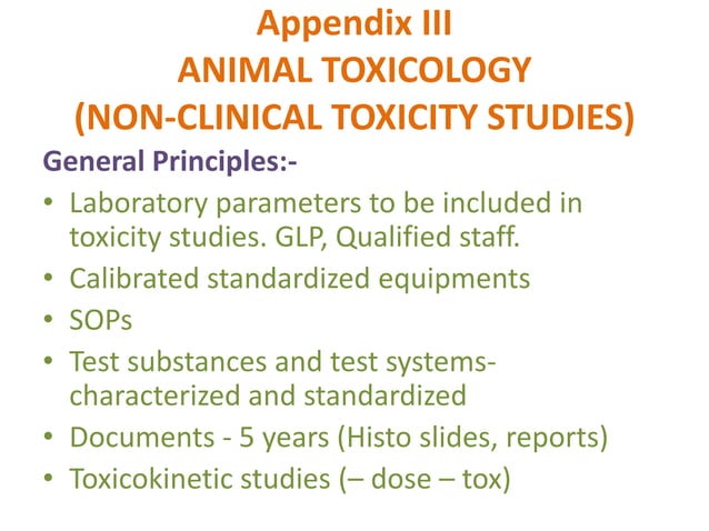 Schedule y for toxicity studies | PPTX