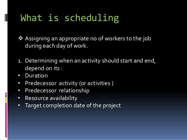 Scheduling Meaning