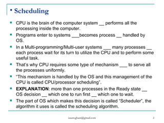 Processor / CPU Scheduling | PPT