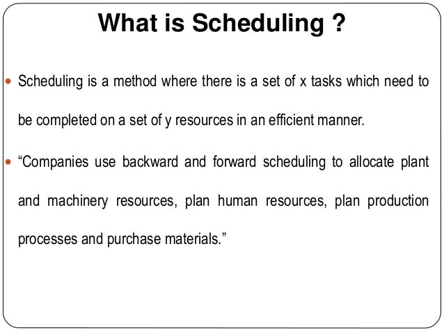 Scheduling Meaning