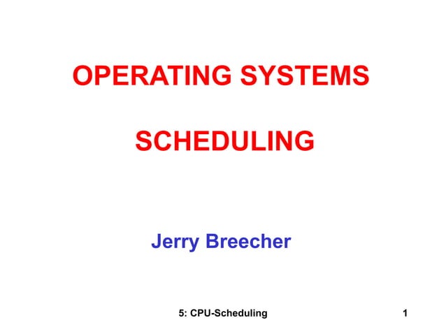 CPU scheduling in Operating System Explanation | PPT