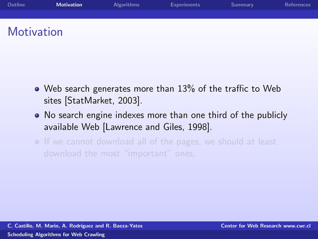 Scheduling Algorithms For Web Crawling Pdf Search Internet