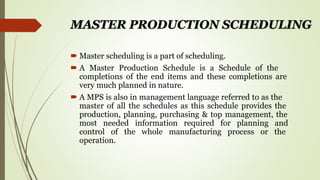 Scheduling production | PPT