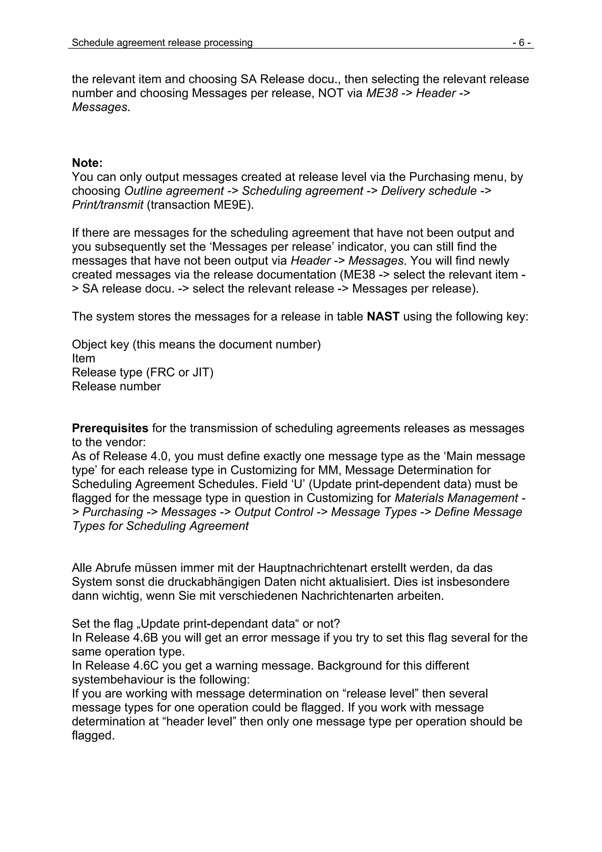Scheduling agreement konwledge paper | DOC