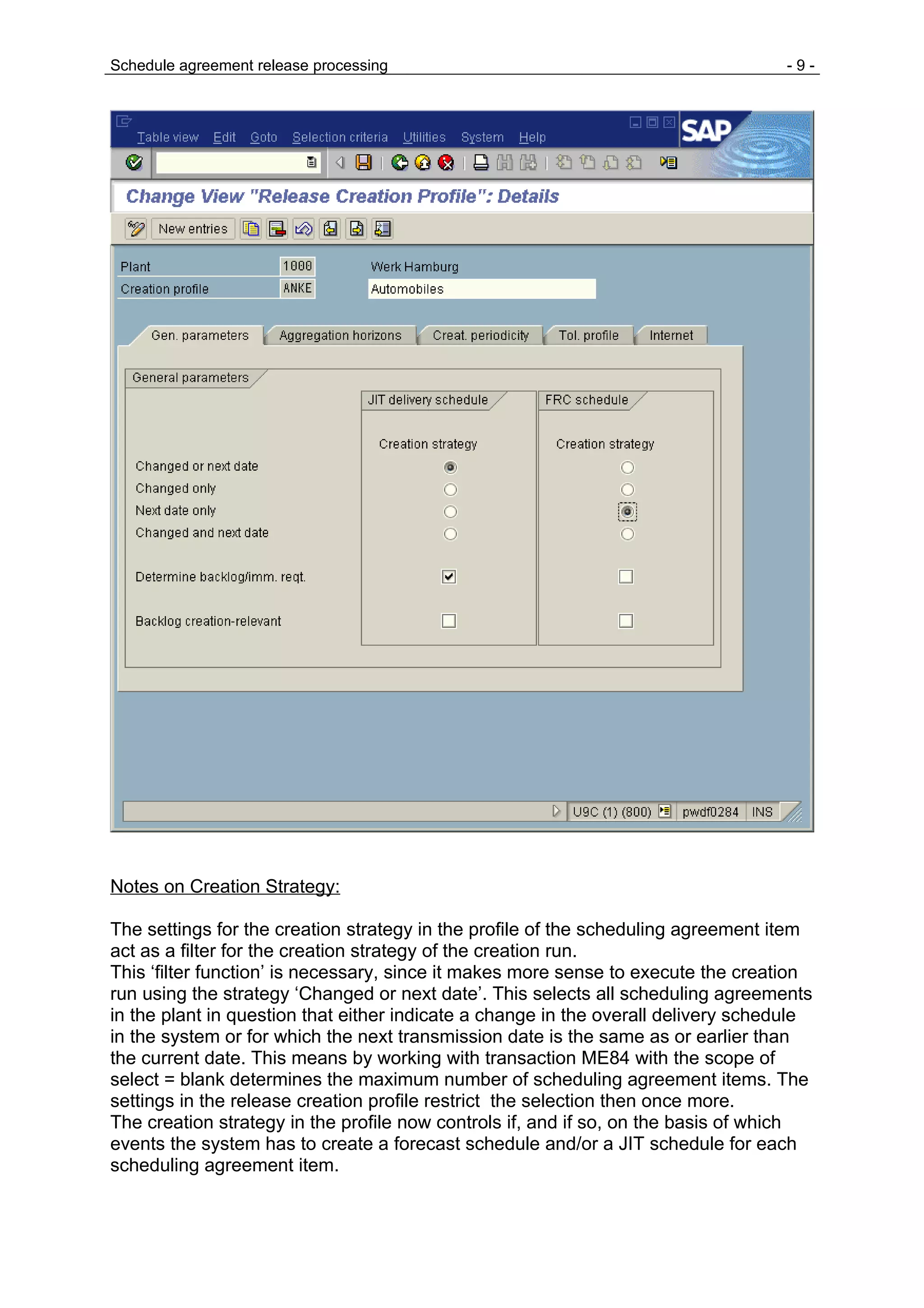 Scheduling agreement konwledge paper | DOC