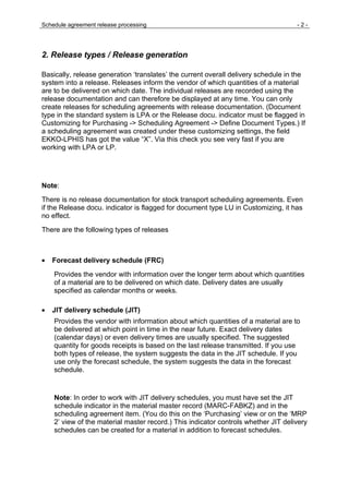 Scheduling agreement konwledge paper | DOC