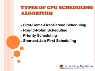 CPU Scheduling algorithms | PPSX
