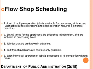 Scheduling and controlling production activities | PPTX