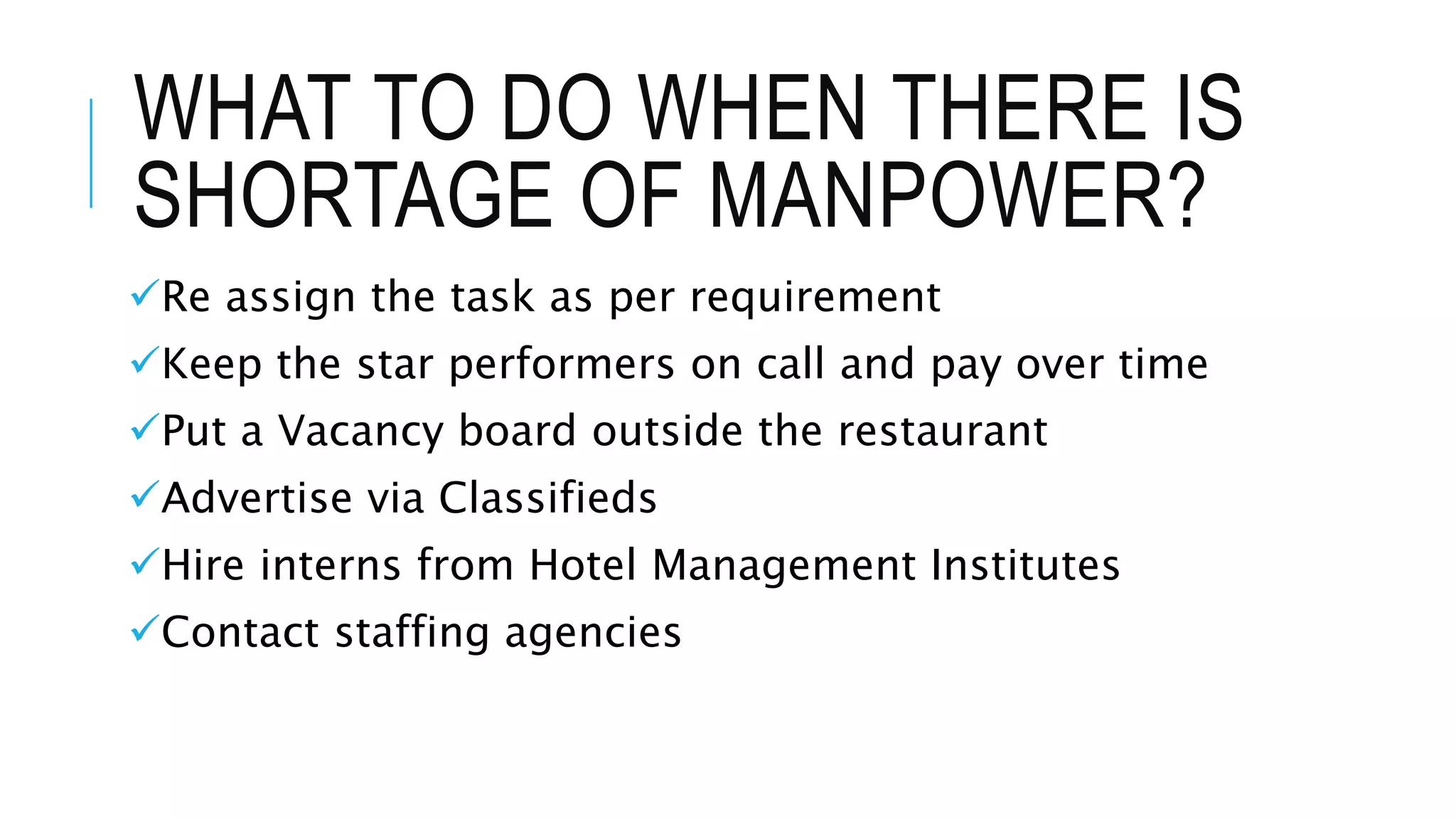 Scheduling and manpower management | PPTX