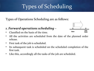 Scheduling and sequencing | PPT