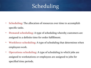 Scheduling and sequencing | PPT