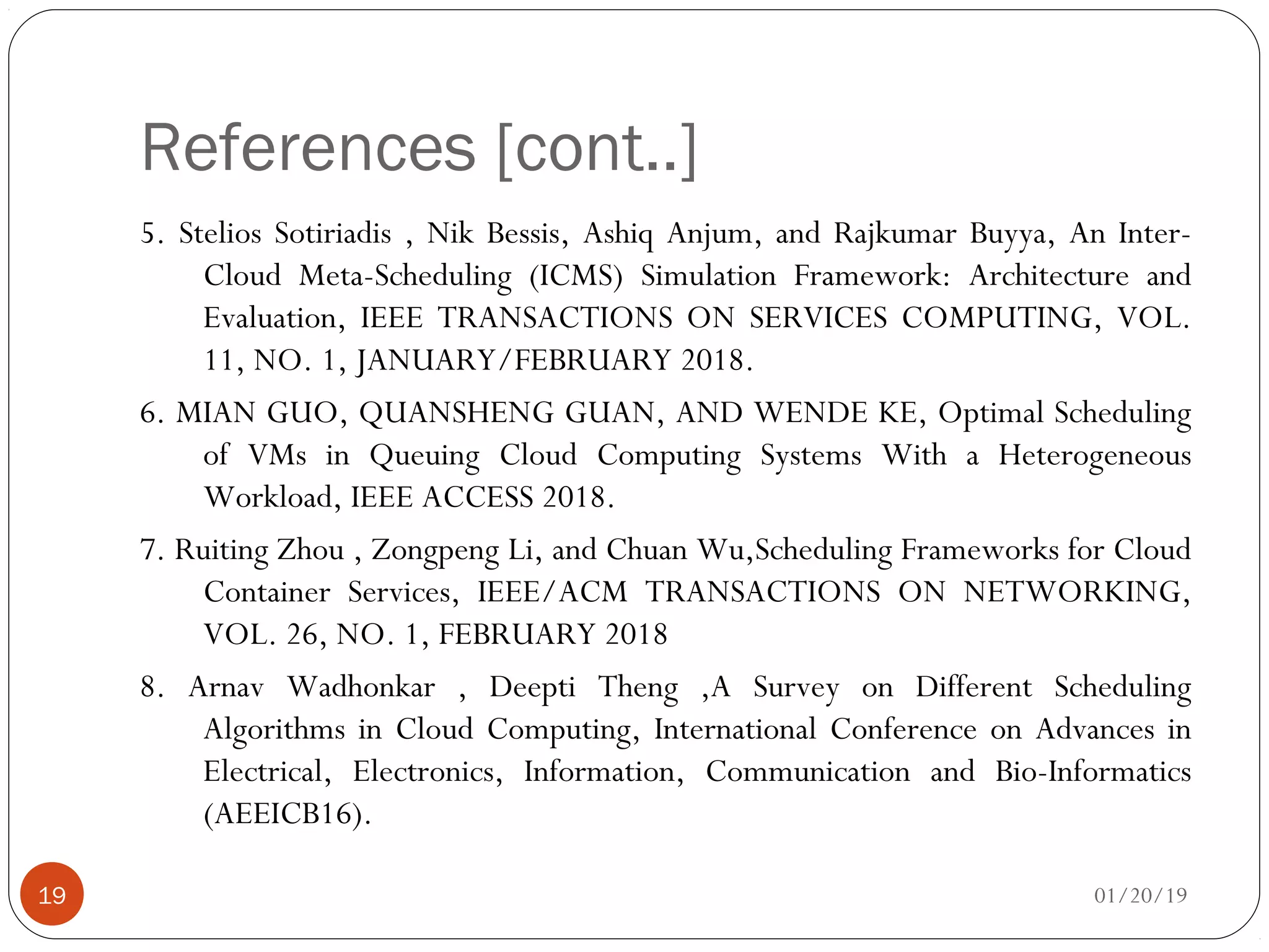 Scheduling in cloud | PPT