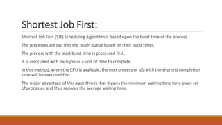 Scheduling (sjf, fcfs and round robin | PPTX