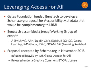 Discovering Accessible Educational Resources via Schema.org and the Learning Registry | PPT