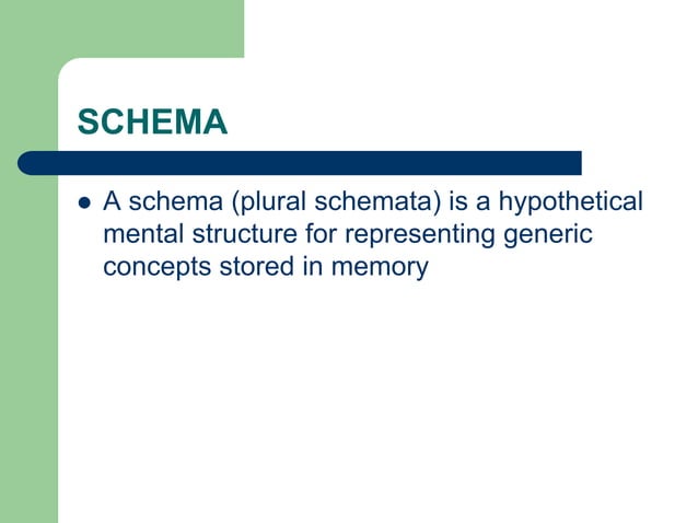 Schema Reading Theory | PPTX | Homework and Study | Education