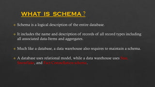 Schema in Data Mining and Data warehousing | PDF