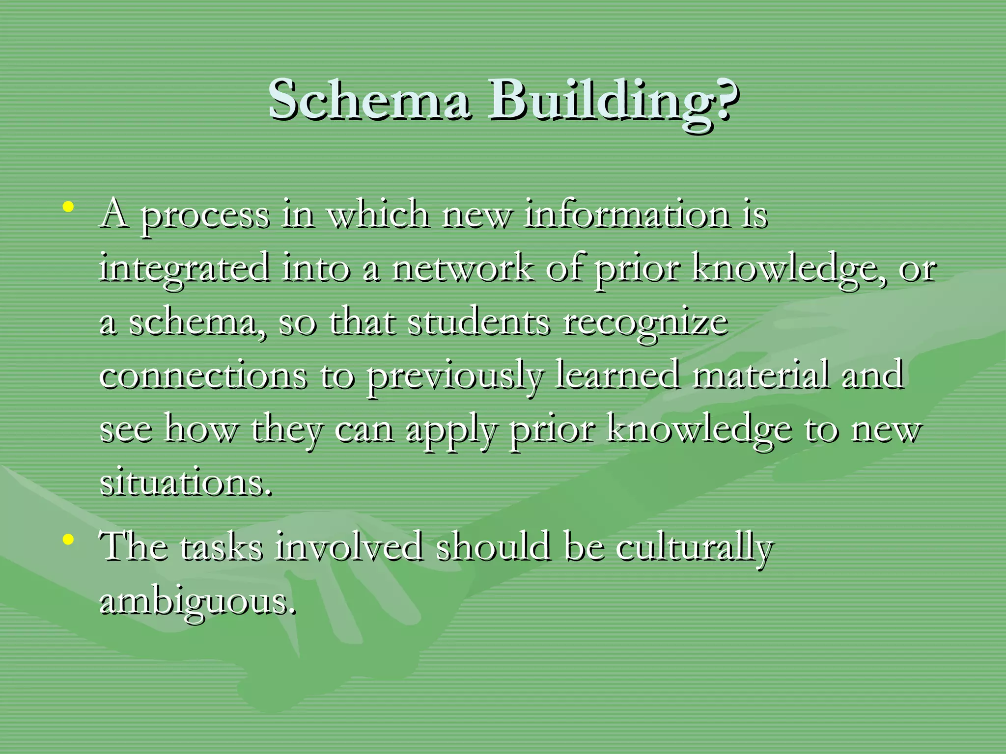 Schema building presentation | PPT