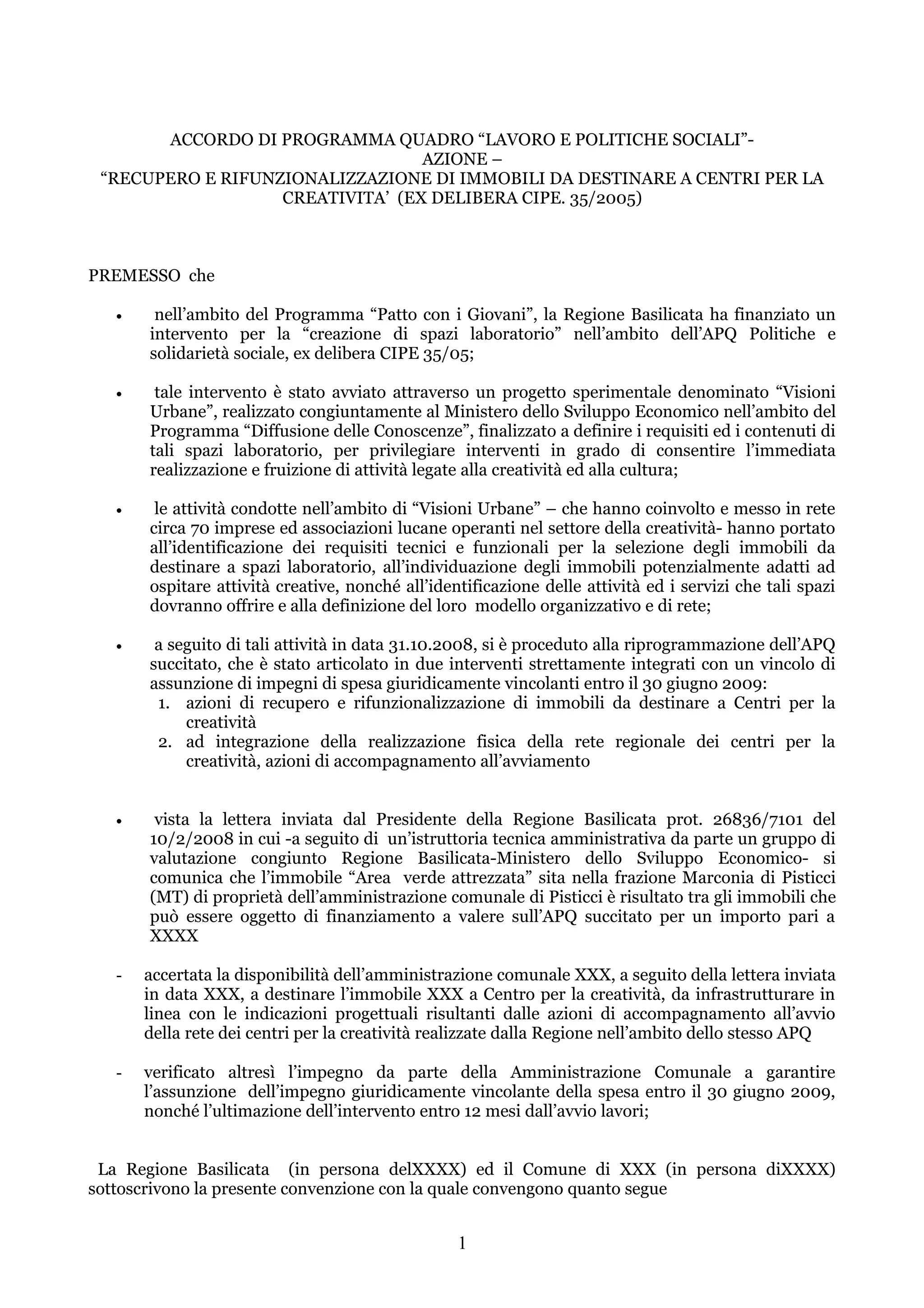 Schema convenzione | DOC
