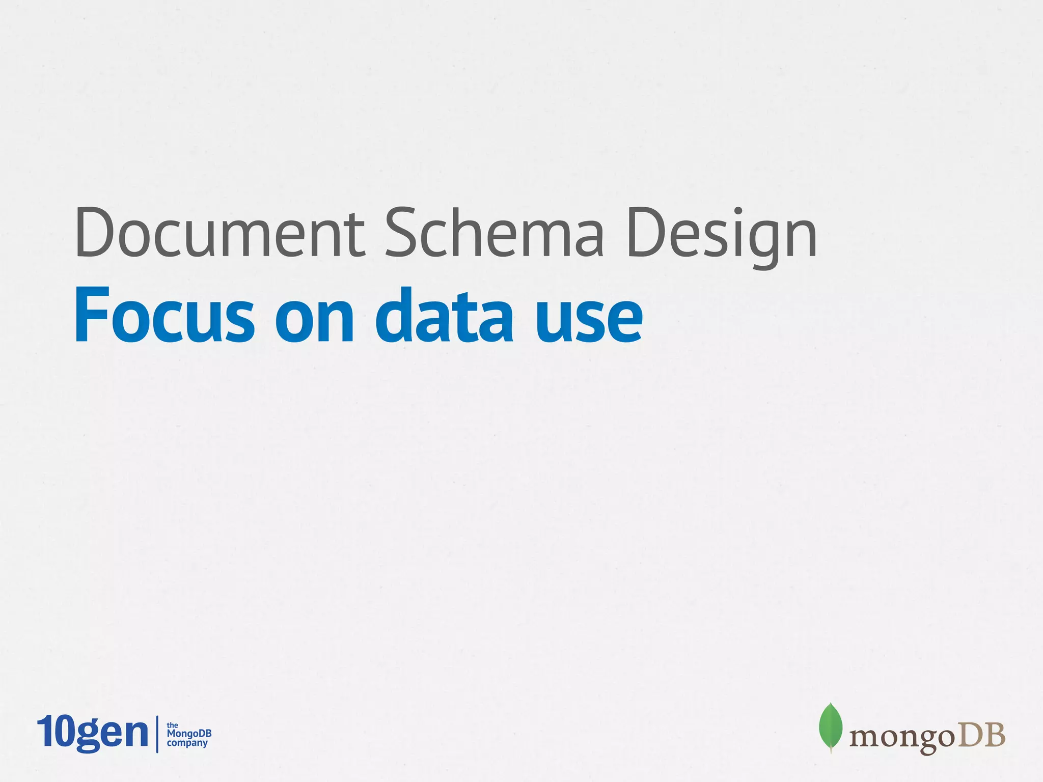 MongoDB Schema Design | PPT