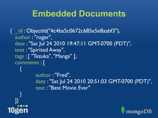 Schema Design by Example ~ MongoSF 2012 | PPT