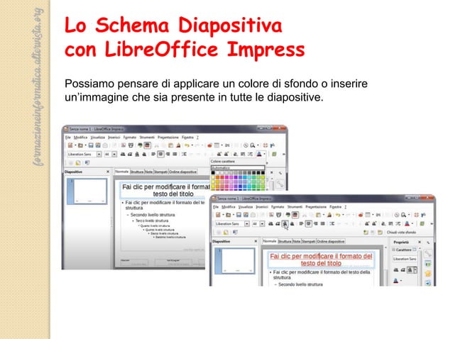 Lo Schema Diapositiva con LibreOffice Impress | PPTX | Desktop Publishing | Computer Software ...