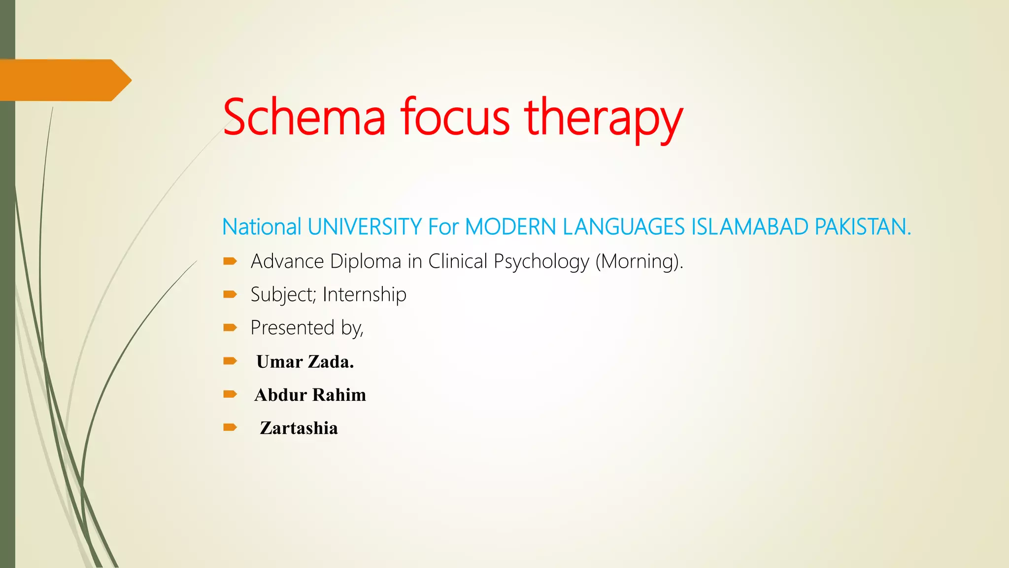 Schema focus therapy | PPTX