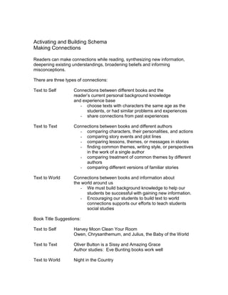 Schema handout by deb smith | DOCX | Educational Assessment | Education
