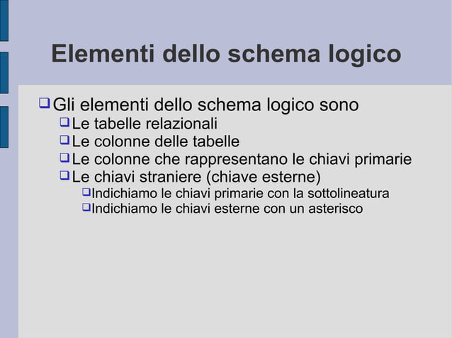Schema Logico Database | PPT