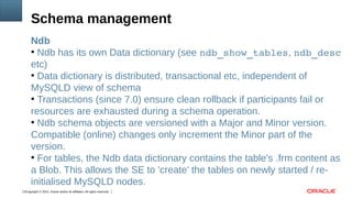 MySQL Cluster Schema management (2014) | PPT