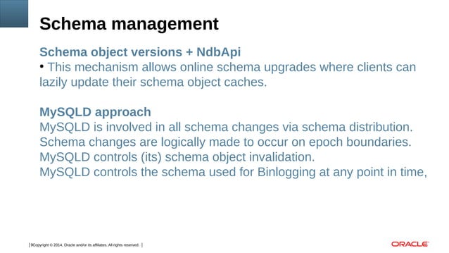 MySQL Cluster Schema management (2014) | PPT