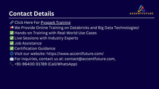 Pyspark training | Pyspark training online | PDF