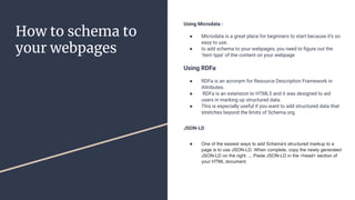 Schema mark up presentation ..... | PPT