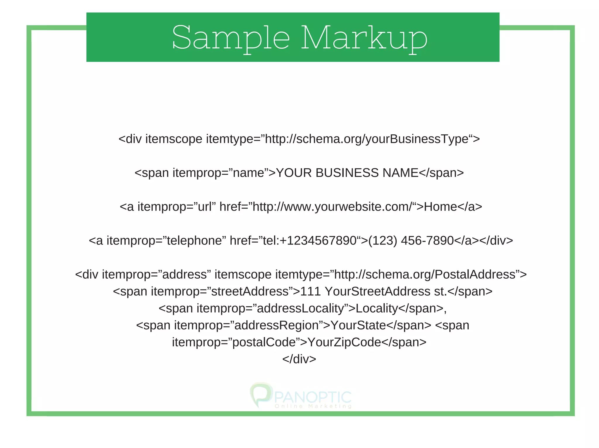 Sample Schema Markups For Your Website Ppt