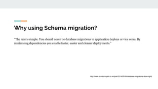 Schema migration (DB migration) with Phinx | PPT