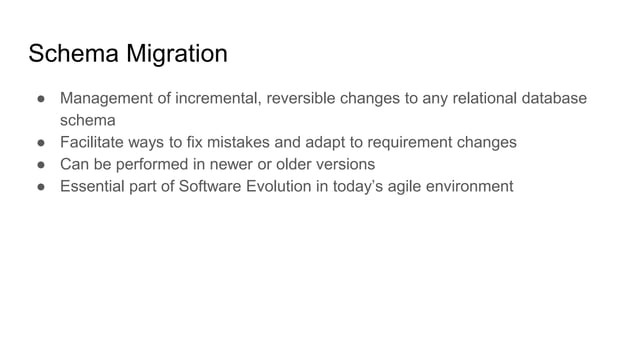 Schema migration in agile environmnets | PPT