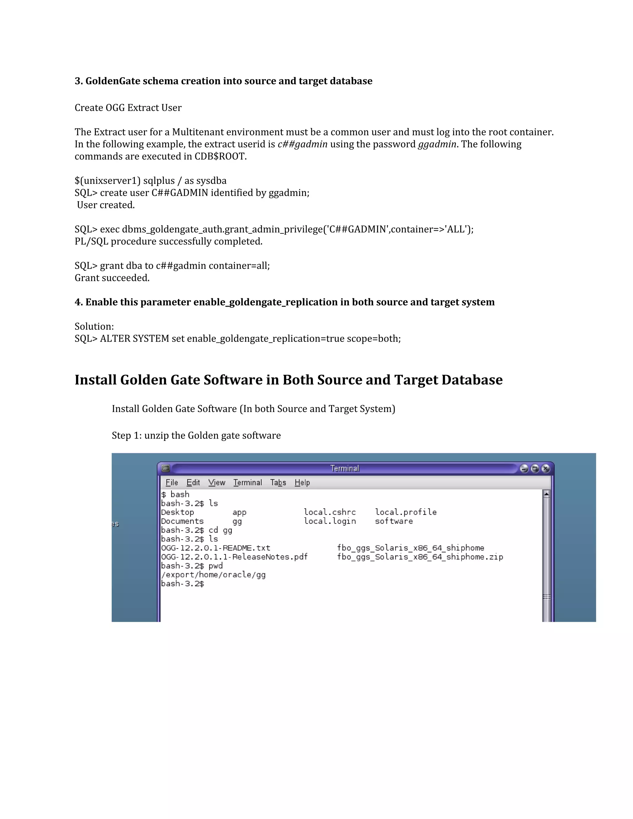 Schema replication using oracle golden gate 12c | DOC